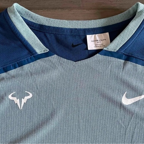 Nike | Shirts | Rare Nike Rafa Court Advantage Tennis Shirt Blue 222 ...
